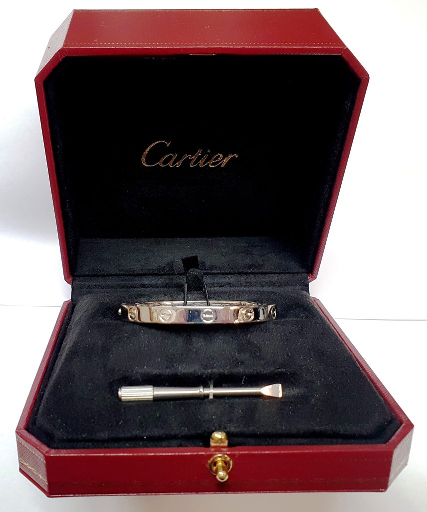 18ct White Gold Cartier Love Bangle Screw Head Design | Attenborough ...