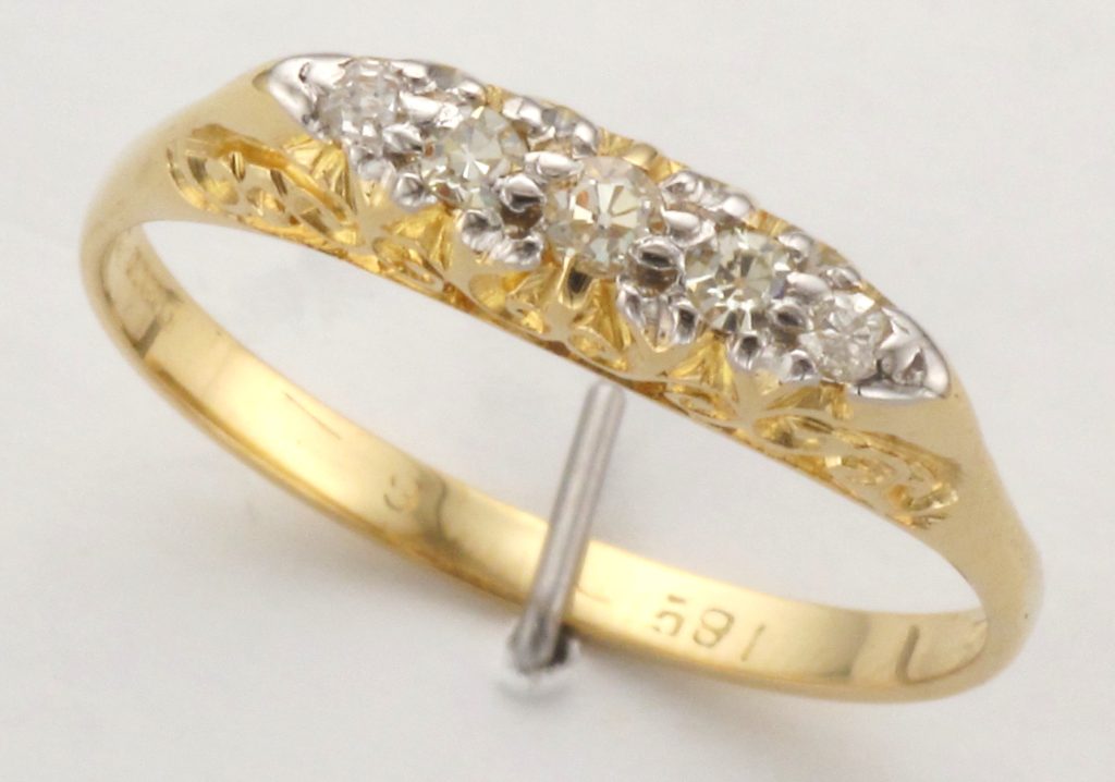 18ct Gold & Palladium 5 Stone Diamond Ring | Attenborough Jewellers