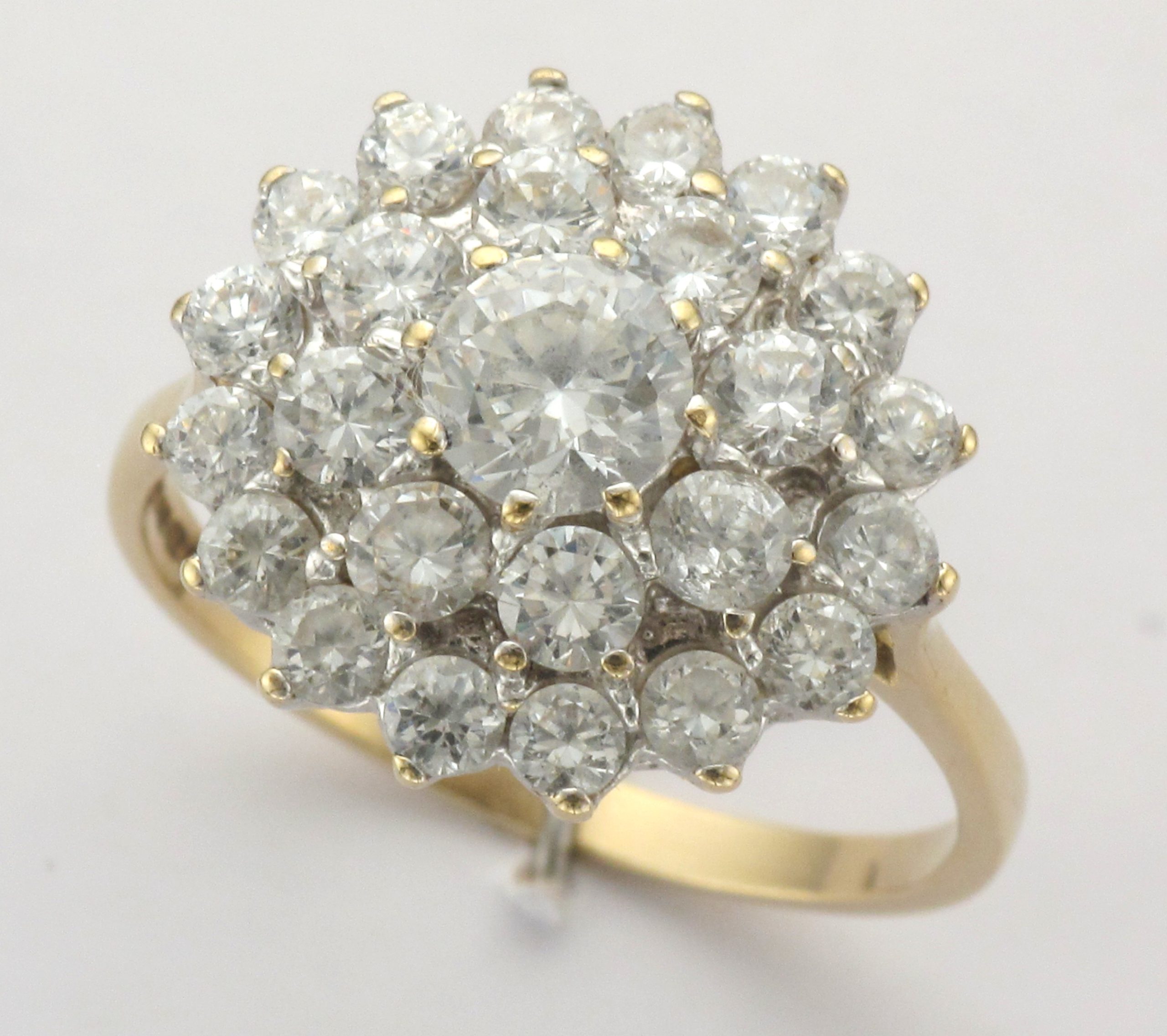 9ct Gold 24-Stone Cubic Zirconia Round Cluster Ring | Attenborough ...